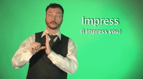 I Impress You Sign Language GIF by Sign with Robert - Find & Share on GIPHY