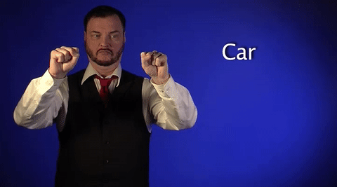 Sign Language Car GIF by Sign with Robert - Find & Share on GIPHY