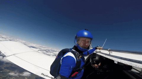 Skydiving Riggs GIF by 103.7 KISS-FM - Find & Share on GIPHY