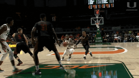 Assist Slam Dunk GIF by Miami Hurricanes - Find & Share on GIPHY