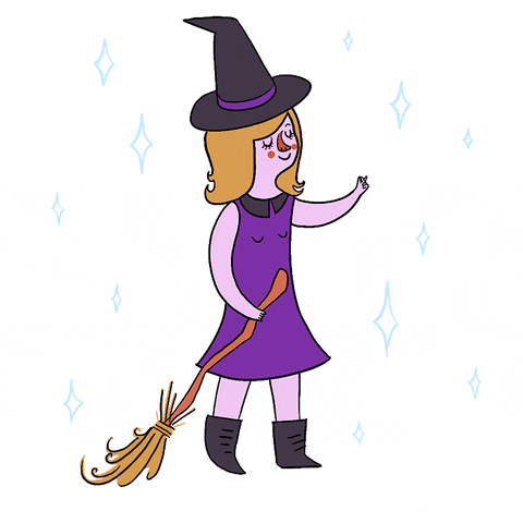 Cute Girl Witch GIF by Molly Robin - Find & Share on GIPHY