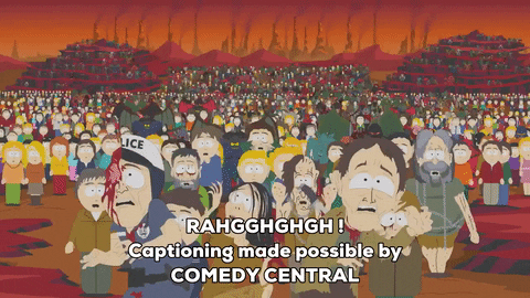 Scared Crowd GIF by South Park - Find & Share on GIPHY