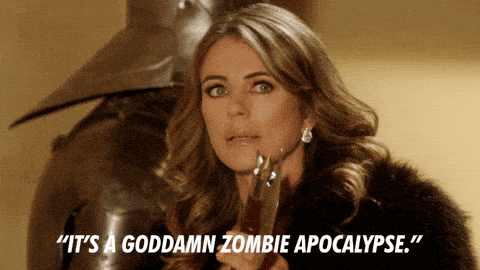 Zombie Apocalypse Liz Hurley GIF by The Royals on E! - Find & Share on ...