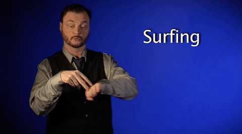 Sign Language Surfing GIF by Sign with Robert - Find & Share on GIPHY