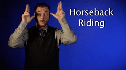 Horseback Riding Asl GIF by Sign with Robert - Find & Share on GIPHY
