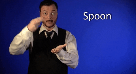 Sign Language Spoon GIF by Sign with Robert - Find & Share on GIPHY