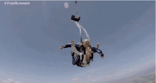 Parachute Sky Diving GIF by The Runner go90 - Find & Share on GIPHY