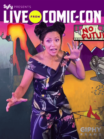 Comic Con Melissa Oneil GIF by SYFY - Find & Share on GIPHY