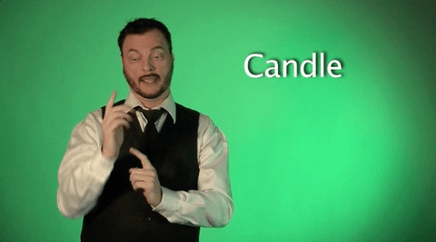 Sign Language Candle GIF by Sign with Robert - Find & Share on GIPHY