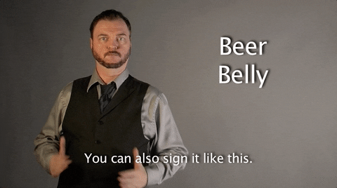 Sign Language Beer Belly GIF by Sign with Robert - Find & Share on GIPHY