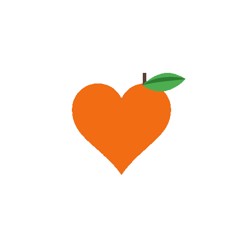 Orange Fruit Heart Sticker by Ateliercologne for iOS & Android | GIPHY