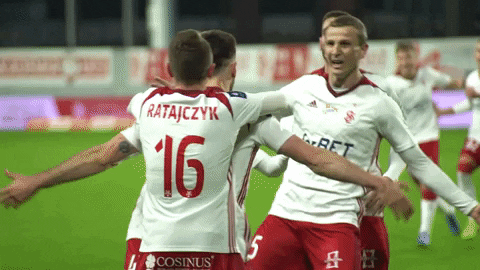 Football Hug GIF by ŁKS Łódź - Find & Share on GIPHY