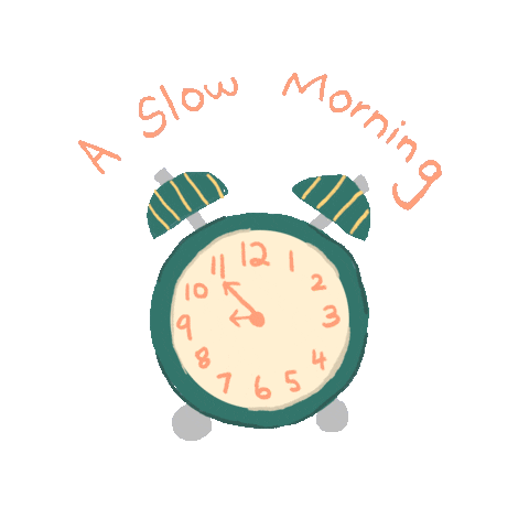 Time Morning Sticker by weekendsundries for iOS & Android | GIPHY