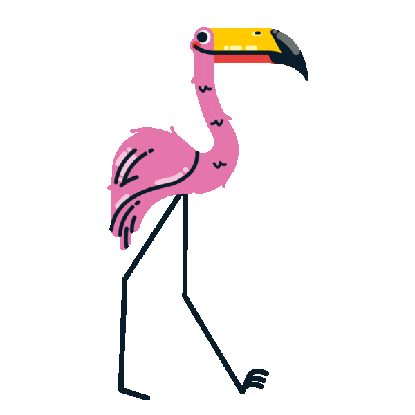 Proud Pink Flamingo Sticker by Lolly Studio for iOS & Android | GIPHY