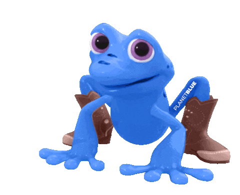 Frog Waving Sticker by Planet Blue for iOS & Android | GIPHY