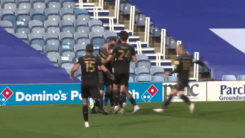 Celebrate Group Hug GIF by Wigan Athletic - Find & Share on GIPHY