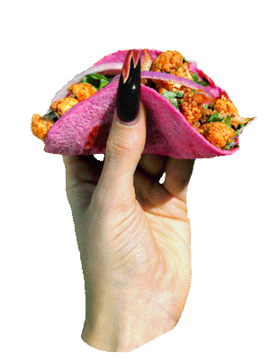 Hungry Pink Taco Sticker by The Bad Studio for iOS & Android | GIPHY