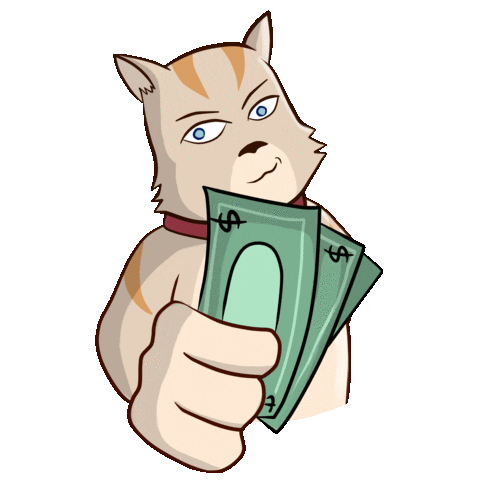 Cat Money Sticker by Henry Fernando Naven for iOS & Android | GIPHY