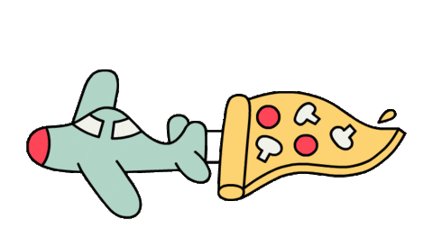 Pizza Plane Sticker by Off Their Plate for iOS & Android | GIPHY
