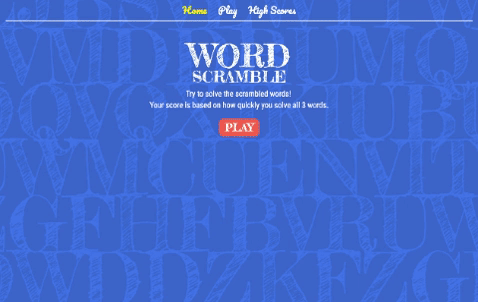 GitHub - allysonw/word-scramble: A word scramble game built with a ...