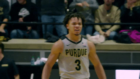 Excited College Basketball GIF by Purdue Sports - Find & Share on GIPHY