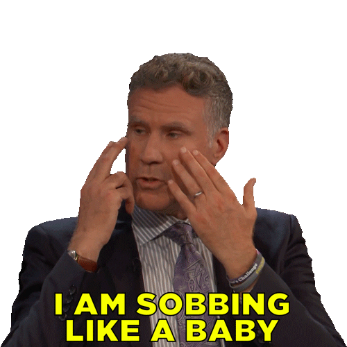 Will Ferrell Crying Sticker by Team Coco for iOS & Android | GIPHY