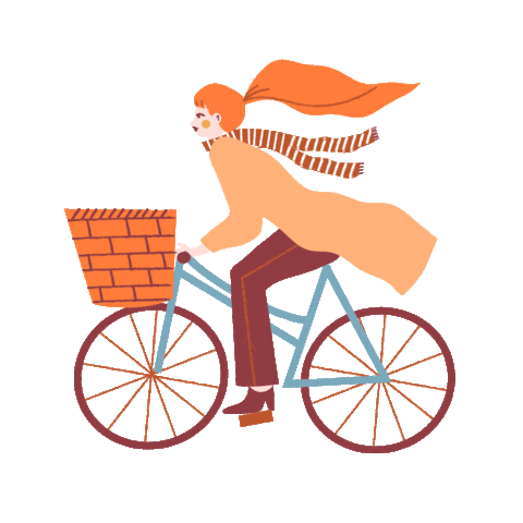 Fall Bike Sticker by FabFitFun for iOS & Android | GIPHY