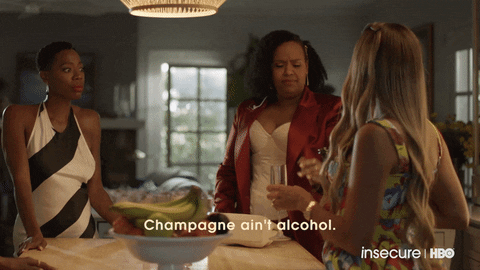New Year Champagne GIF by Insecure on HBO - Find & Share on GIPHY