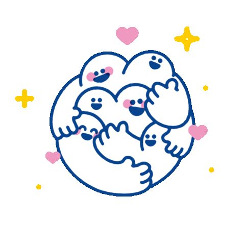 Group Hug Friends Sticker by Glenda Morahan for iOS & Android | GIPHY