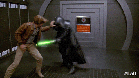 Light Saber Fight GIF by Laff - Find & Share on GIPHY