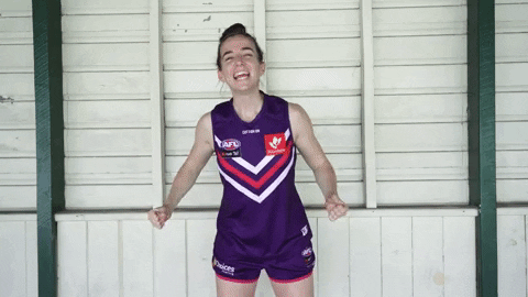 Fist Pump Pugh GIF by Fremantle Dockers - Find & Share on GIPHY