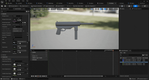 Animation for firing my gun looks fine in sequence, but in game the rotation barely happens : r ...