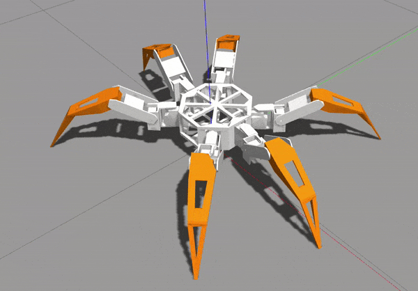 ros2 - Hexapod model in Gazebo is sliding in place, like there is no ...