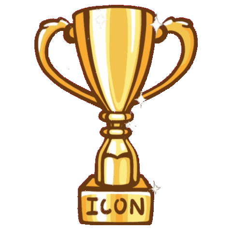 Gold Trophy Sticker by ICON Salon for iOS & Android | GIPHY
