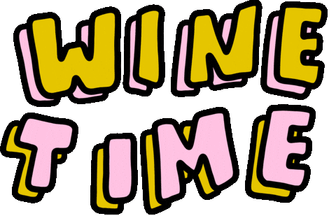 Wine Time Sticker by Poppy Deyes for iOS & Android | GIPHY