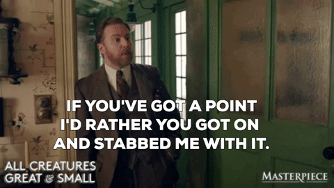 Get To The Point GIF by MASTERPIECE | PBS - Find & Share on GIPHY