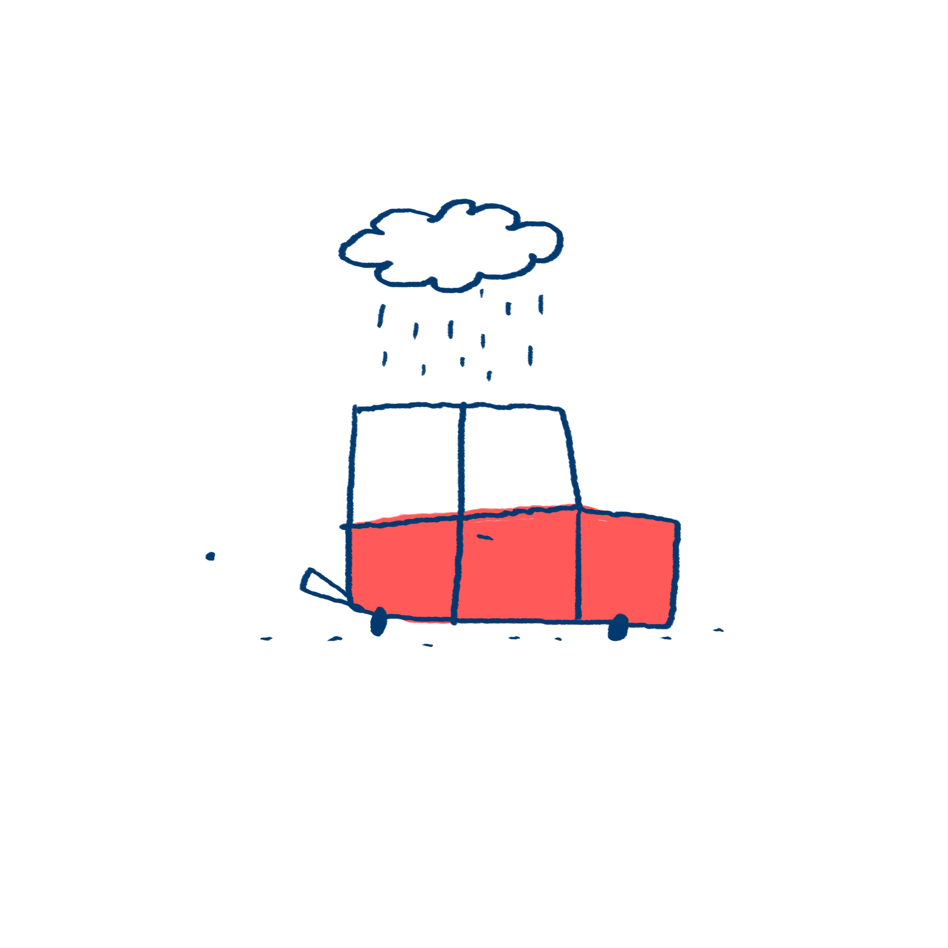 Raining On Me Red Car GIF by luizstocklerstudio - Find & Share on GIPHY